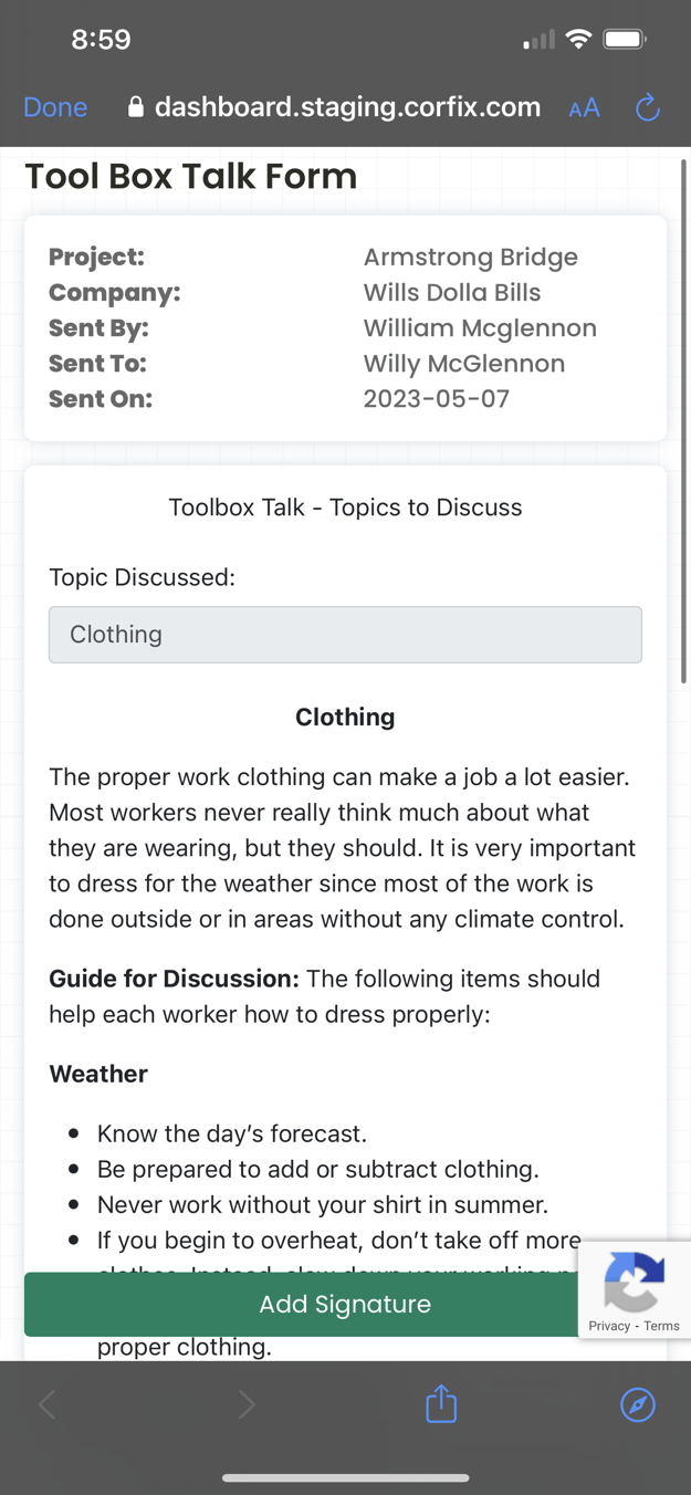 How do I get someone to sign a form through the External Signing Portal?