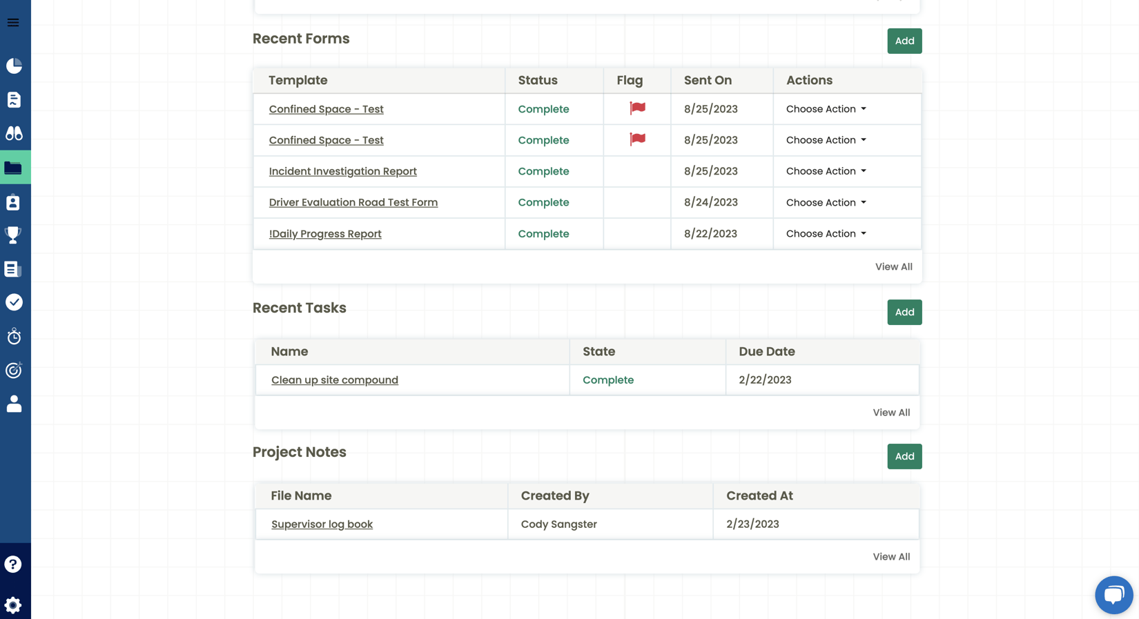 Where can I view project tasks?