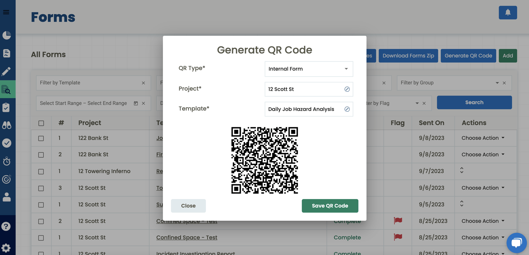 How do I create an internal QR code?