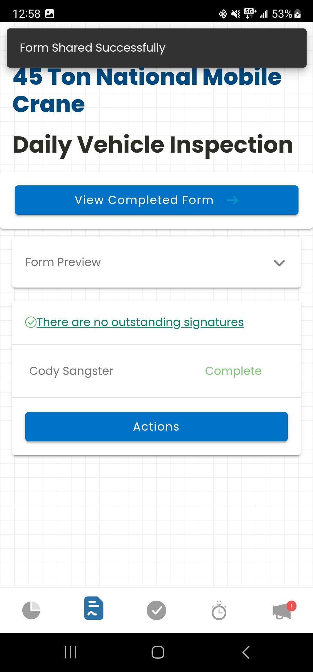 (Mobile) How can I share a Form with a GC from the Corfix mobile app?