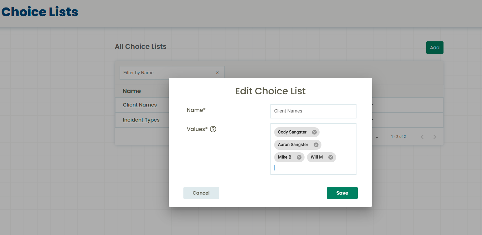 How do I add Choice Lists to a Template?