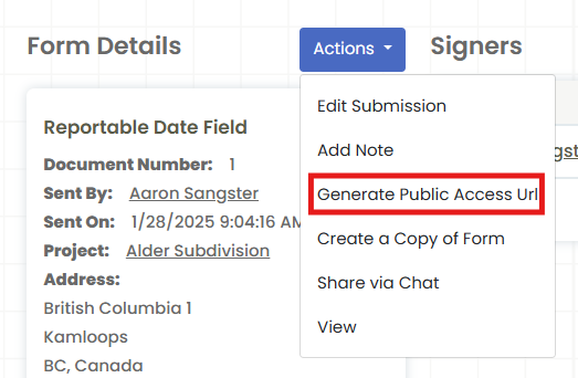 Can I create a QR code for external signers to view and sign a form?