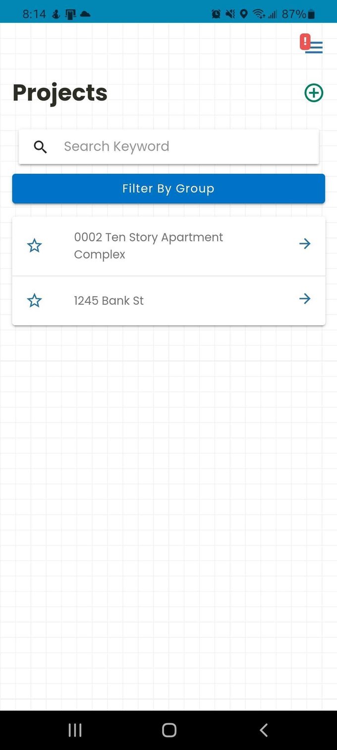 How do I create a new Project on the app?