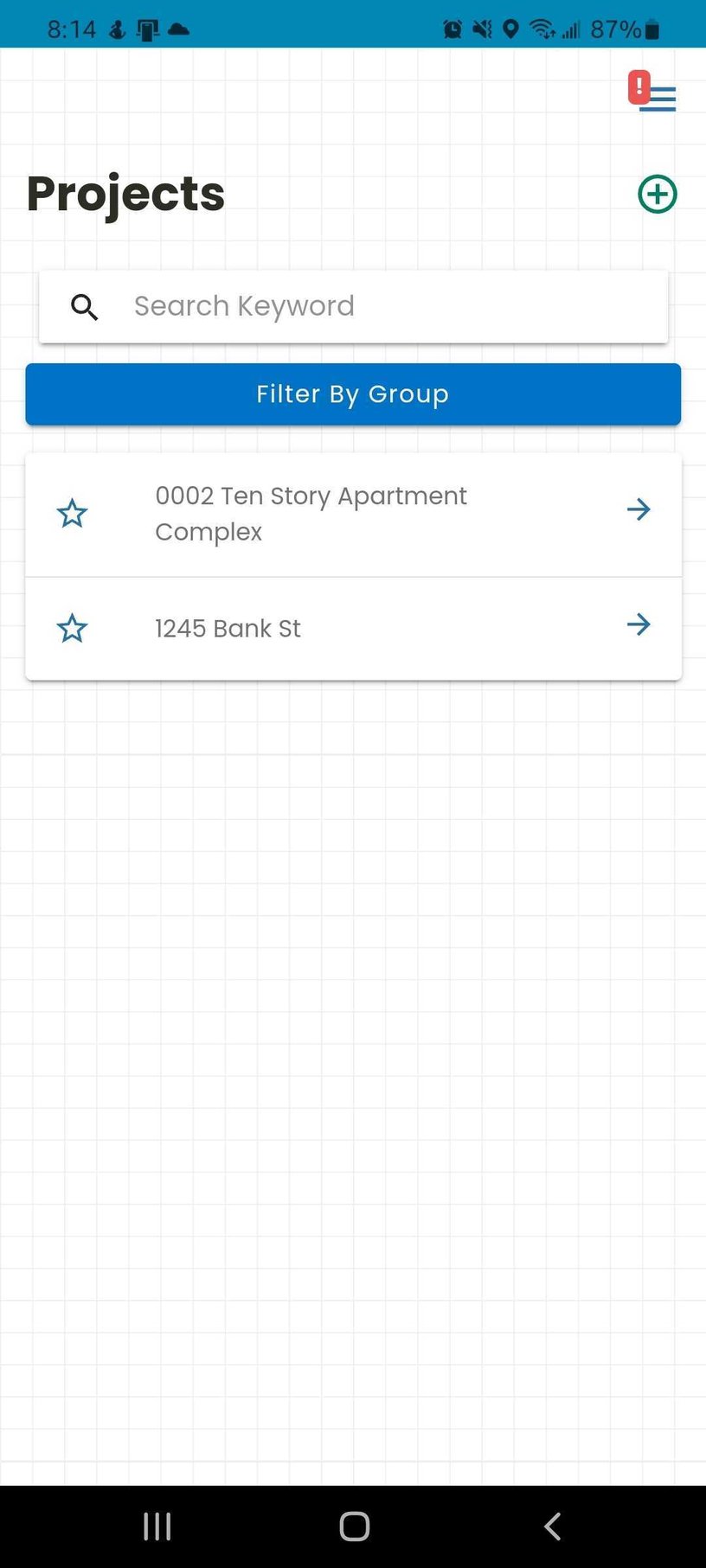 How do I create a new Project on the app?