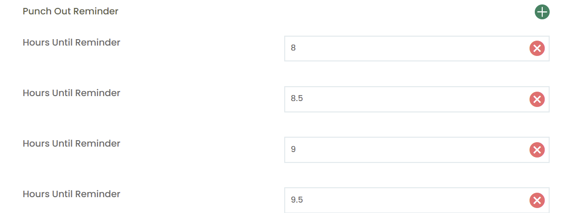How do I set reminders for my workers to Punch Out?